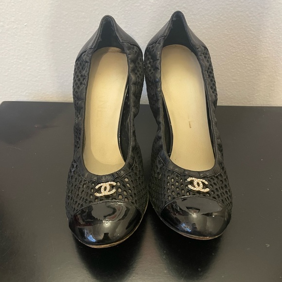 CHANEL | Shoes | Authentic Chanel Elastic Cap Toe Pump | Poshmark